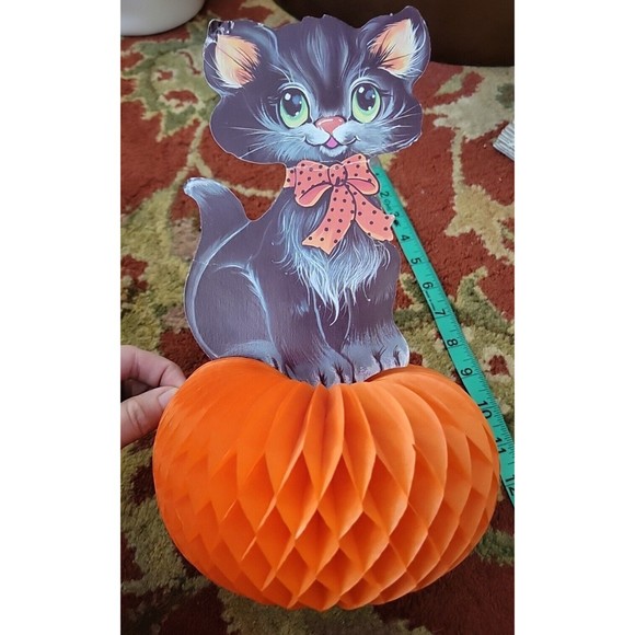 Holiday | Vintage Halloween Black Cat Honeycomb Paper Tabletop Decor ...